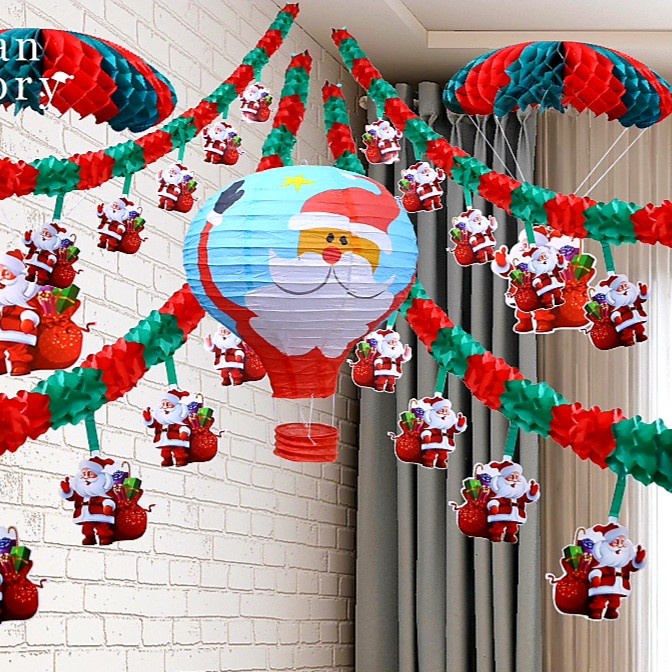 Jual Garland Tarik Natal Santa 3m Dekor Lampu Lampion Balon Santa ...