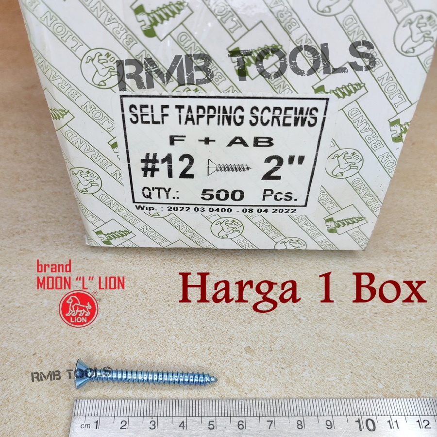 Jual [1Dus] Sekrup Tapping Screw FH 12 x 2 Panjang 5cm Obeng Plus Kepala Rata Verseng Untuk Kayu ...
