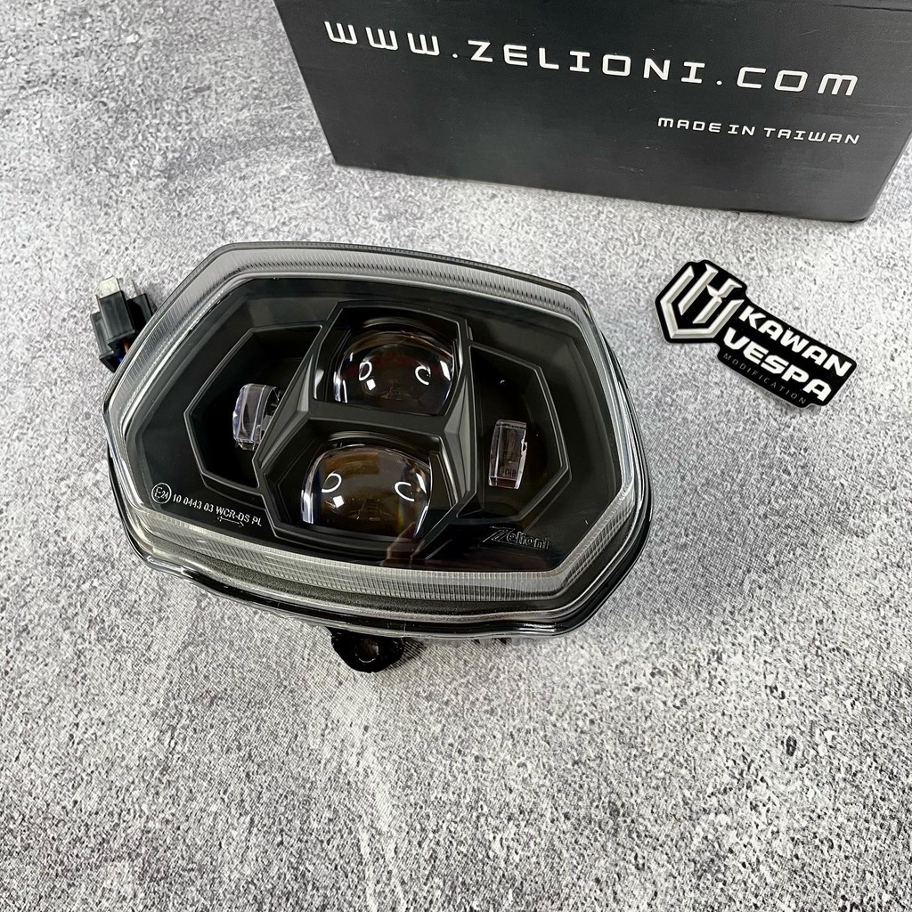 Jual Headlamp Daymaker Zelioni Smoke Full LED Projector Vespa Sprint ...