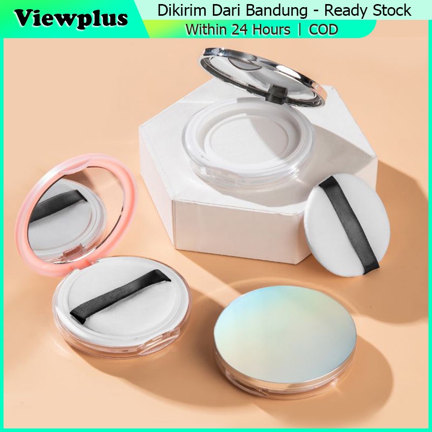 Jual Wadah Tempat Bedak Tabur Travel Mini Free Sponge + Cermin / Tempat ...