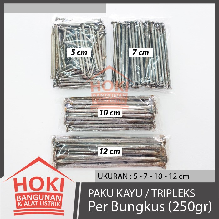 Jual PAKU KAYU TRIPLEKS 5 7 10 12 cm PER BUNGKUS 250gr - Seri Ecer 1/4 Kg | Shopee Indonesia