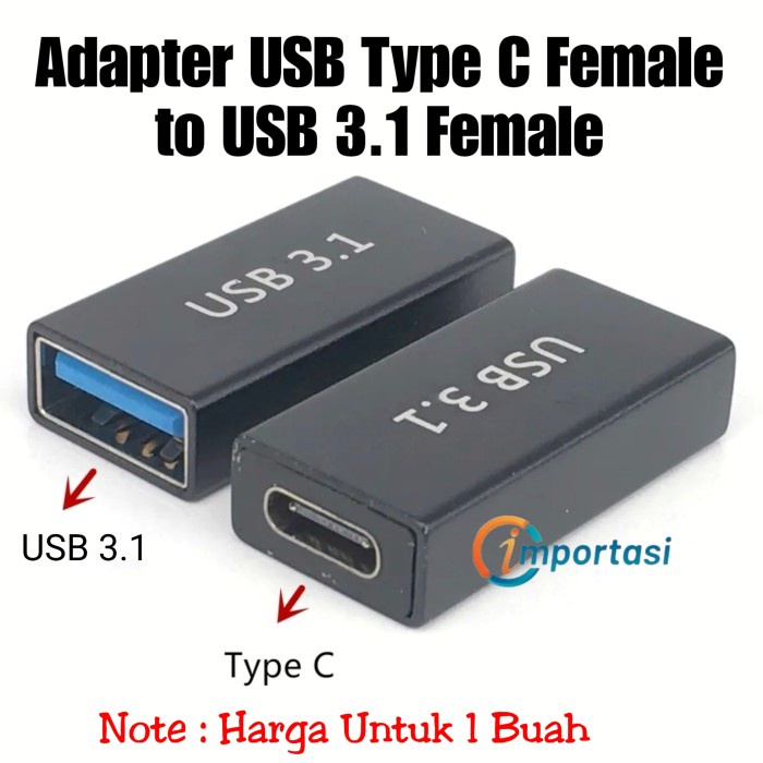 Jual Adapter Cable Converter USB Type C Female to USB 3.1 Female | Shopee Indonesia