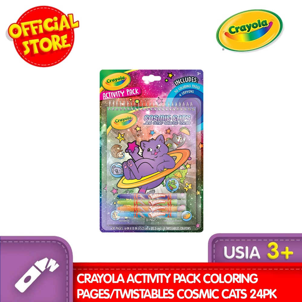 Jual CRAYOLA Activity Pack Coloring Pages/Twistables Cosmic Cats 24Pk ...