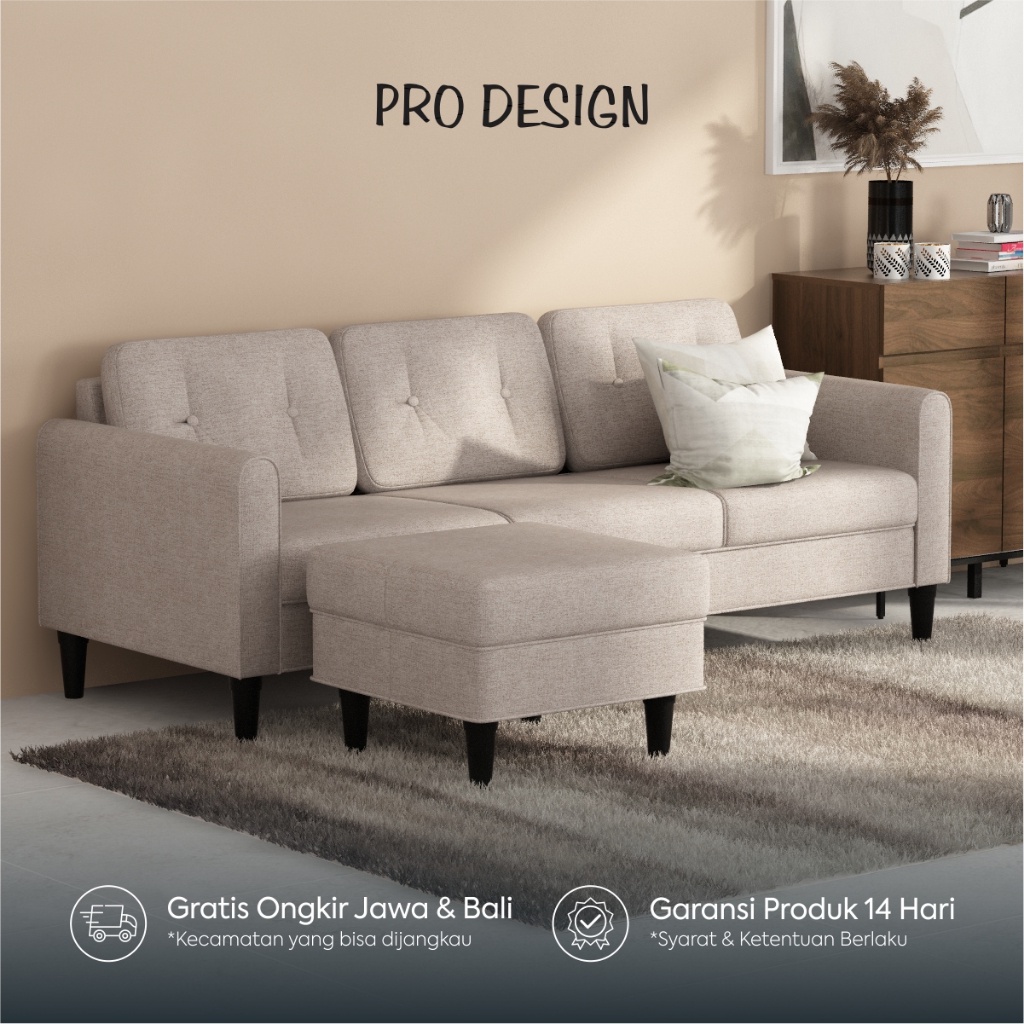 Jual Pro Design Nolan S Sofa 3 Seater / Sofa Corner / Sofa L | Shopee ...