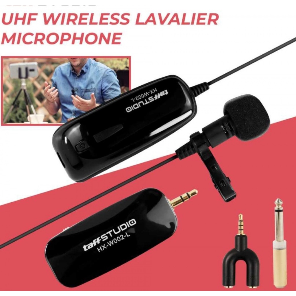 Jual Microphone Mic Clip On Wireless UHF PRANK VLOG untuk Smartphone HP ...