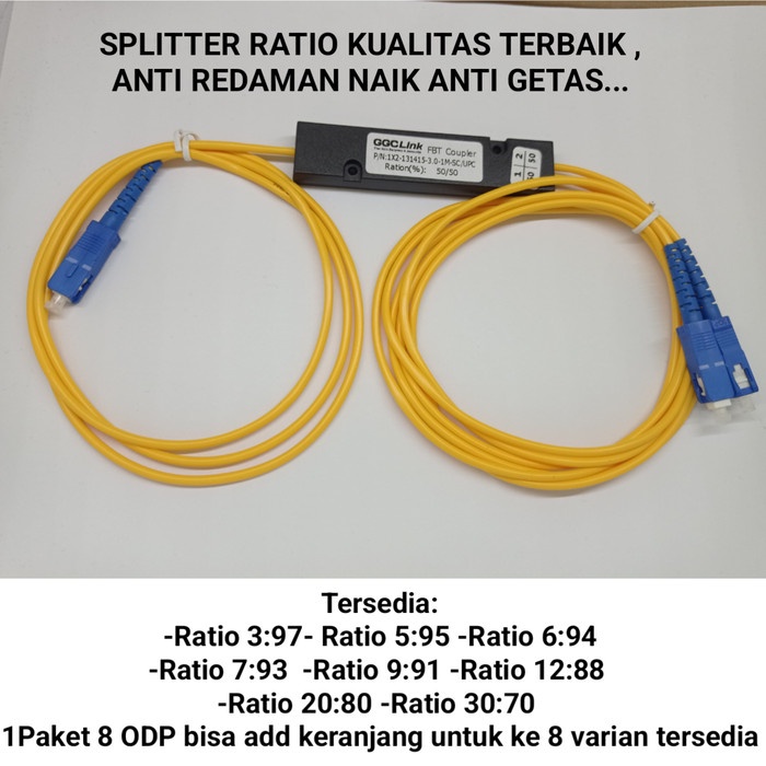 Jual splitter ratio sc upc three window splitter rasio anti getas ...