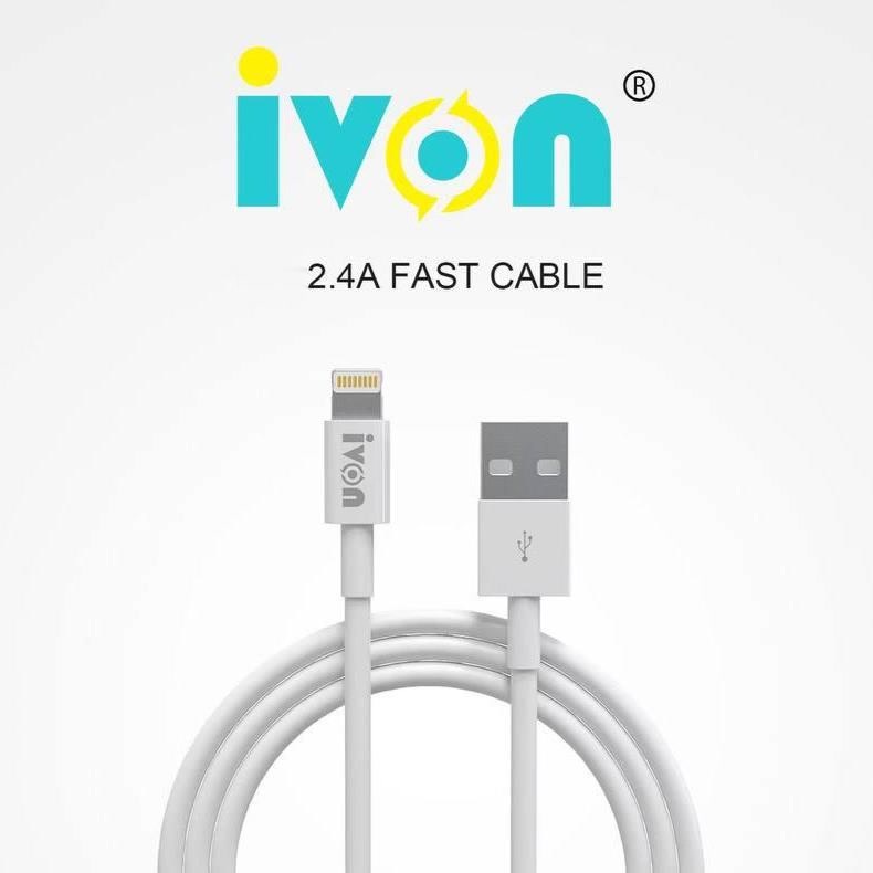Jual iVON Kabel Data 2.4A Cable data Fast Charger 1M 2M 3M IOS Android ...