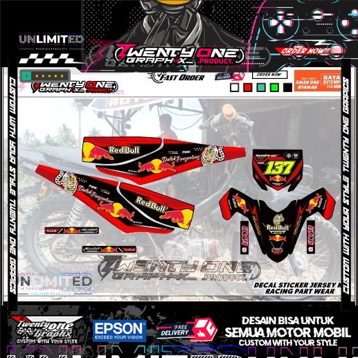 Jual DECAL RBT DEKAL MOTOR Rbt honda Revo abs fi red bull HONDA YAMAHA ...