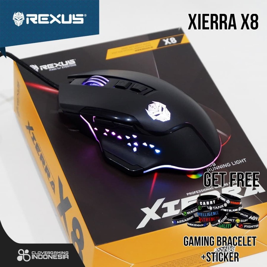 Jual Rexus Xierra X8 RGB - Gaming Mouse Original Resmi | Shopee Indonesia