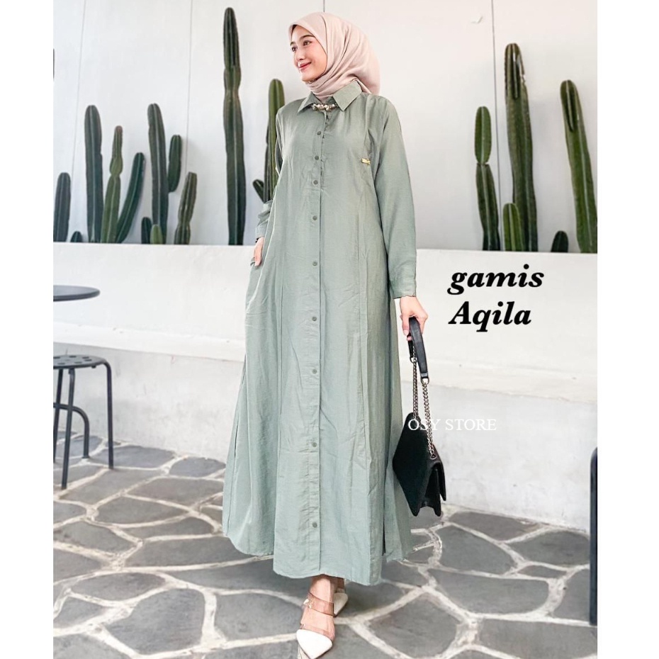 Jual Gamis Aqila - Gamis Dress Bahan Polo Linen Premium Nyaman di Pakai ...