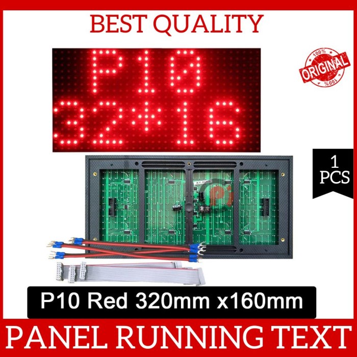 Jual Panel Module Modul LED P10 Display Running Text DIP SMD Merah ...