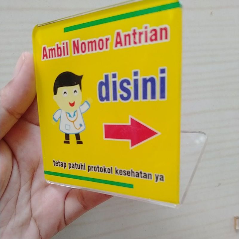 Jual Papan Petujuk Arah Ambil Nomor Antrian Disini Akrilik | Shopee ...