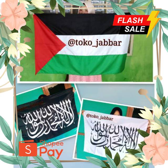 Jual PALESTINE FREE PALESTINE //PAKET HEMAAAT Bendera Arrayah Alliwa ...