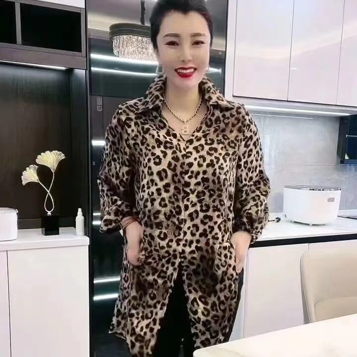 Jual FAN Kemeja motif macan tutul ukuran besar fashion Korea/Blus Sifon ...