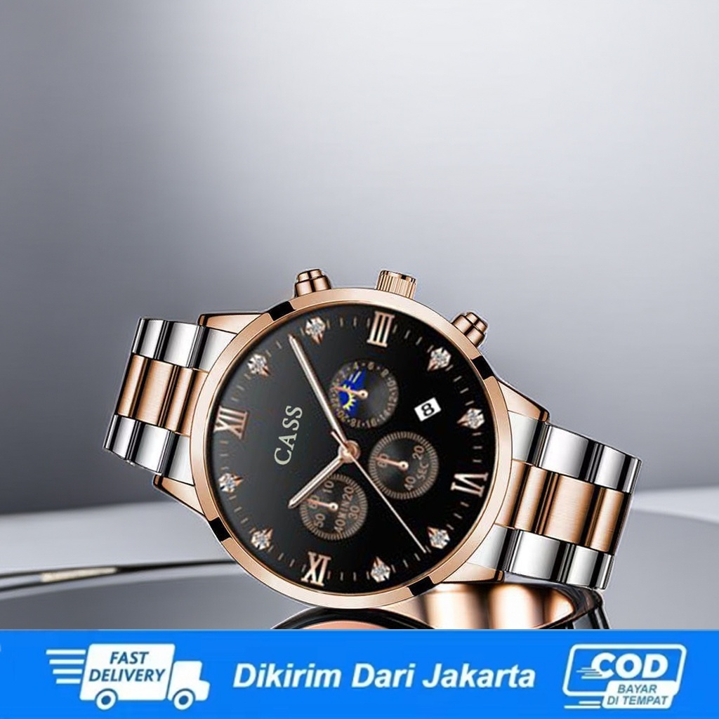 Jual COD Jam Tangan Kuarsa Pria Jam Tangan Tali Baja Pria Baru Jam ...