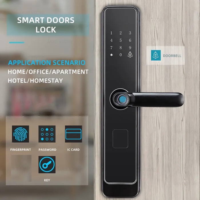Jual Smart Door Lock Kunci Pintu Digital Password Fingerprint Kartu ...