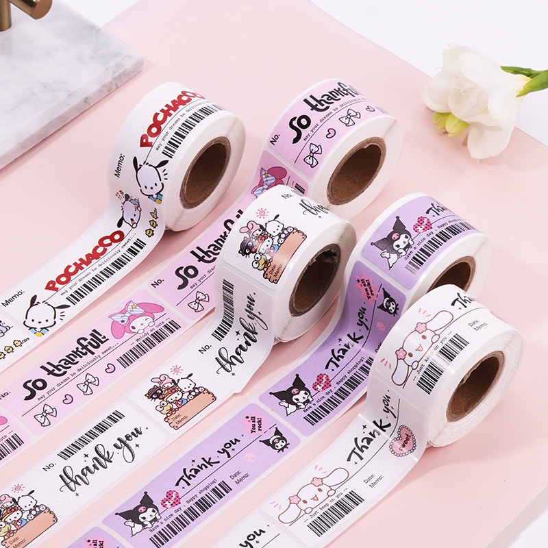 Jual ( SPM7 ) 120 PCS STIKER ROLL LABEL THANKS YOU SANRIO / STIKER ...
