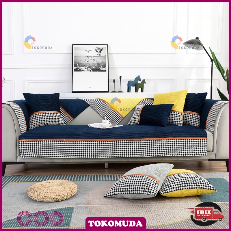 Jual TOKOMUDA COD Cover Sofa Sudut Alas Blanket Sofa 1 2 3 4 5 seater L Sarung Sofa Sudut Lembut ...
