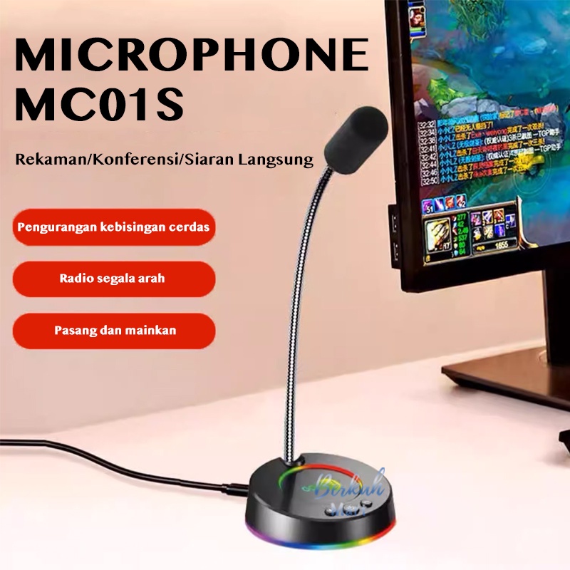 Jual Lecoo Microphone USB + LED Light Portable Multimedia Live ...