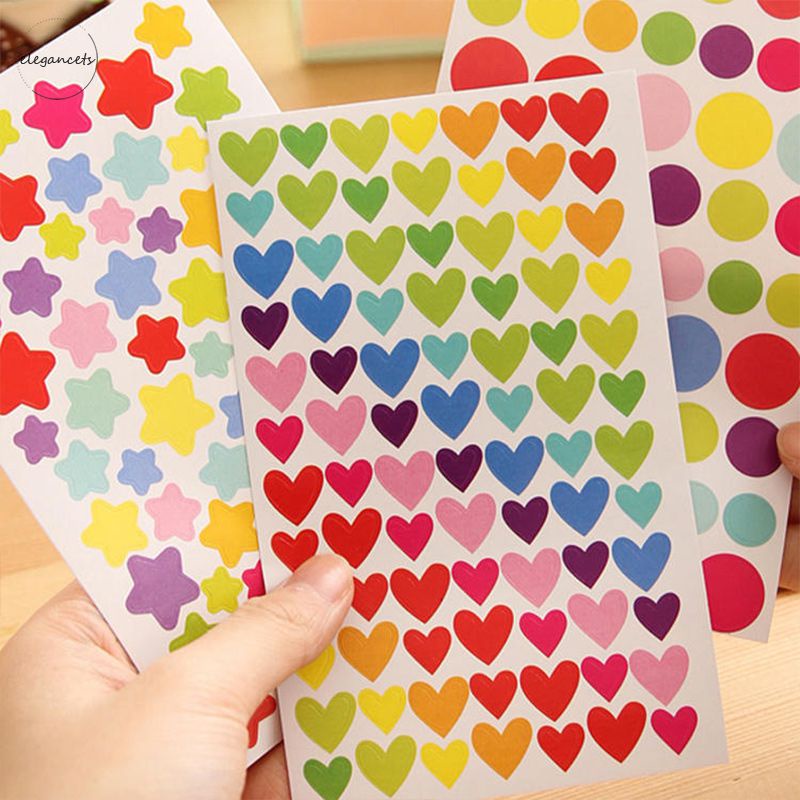 Jual stiker pelangi pentagram pelangi 9pcs pack warna-warni Stiker ...