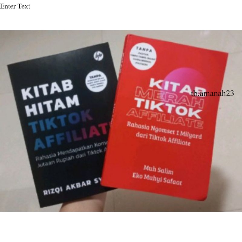 Jual Buku # kitab hitam & kitab merah tiktok affiliate By Rizqi Akbar ...