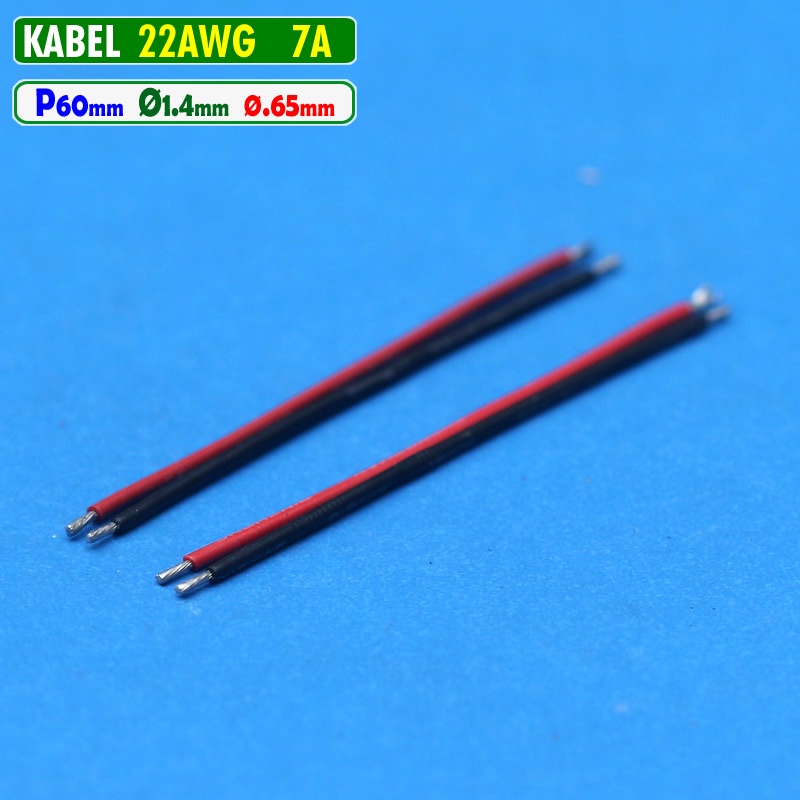 Jual Kabel AWG 22 Merah Hitam 7A 22AWG Driver Senter Led Teflon 6cm ...