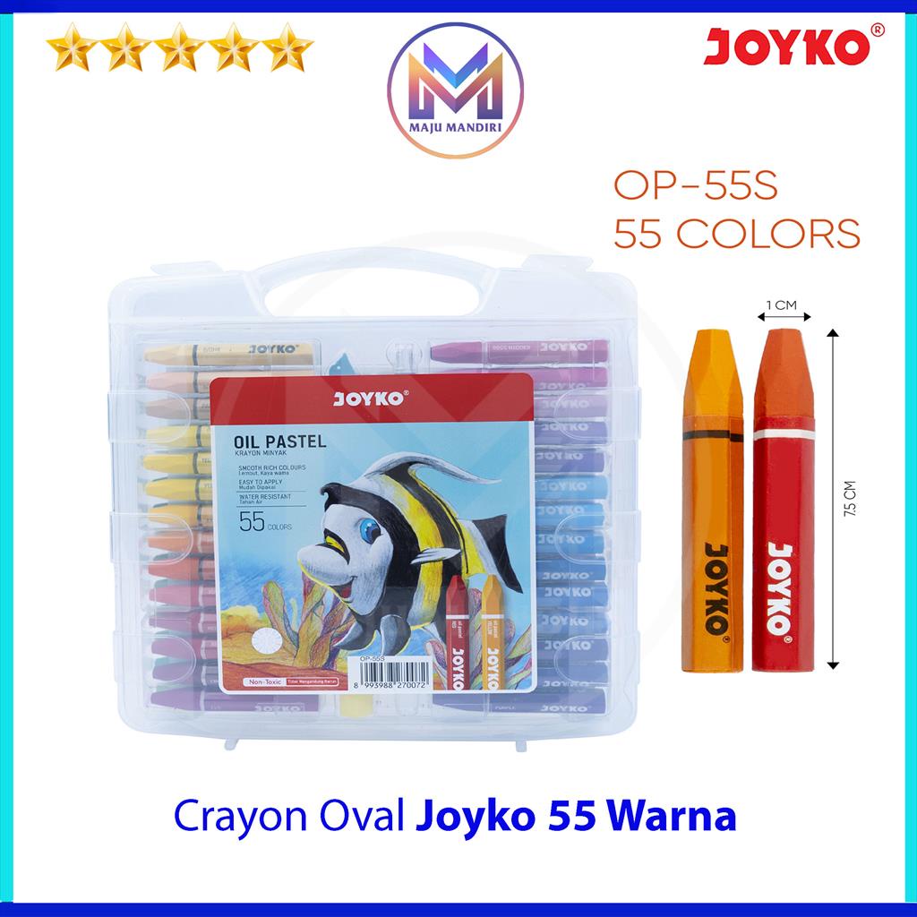 Jual Crayon Joyko 55 Warna OP-55S / Oil Pastel Krayon Oval | Shopee ...