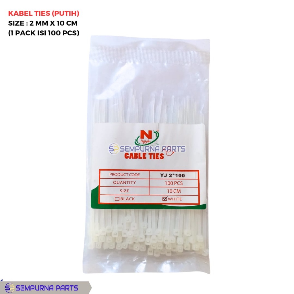 Jual KABEL TIES (PUTIH) 2 MM X 10 CM - NAGOYAKU | Shopee Indonesia
