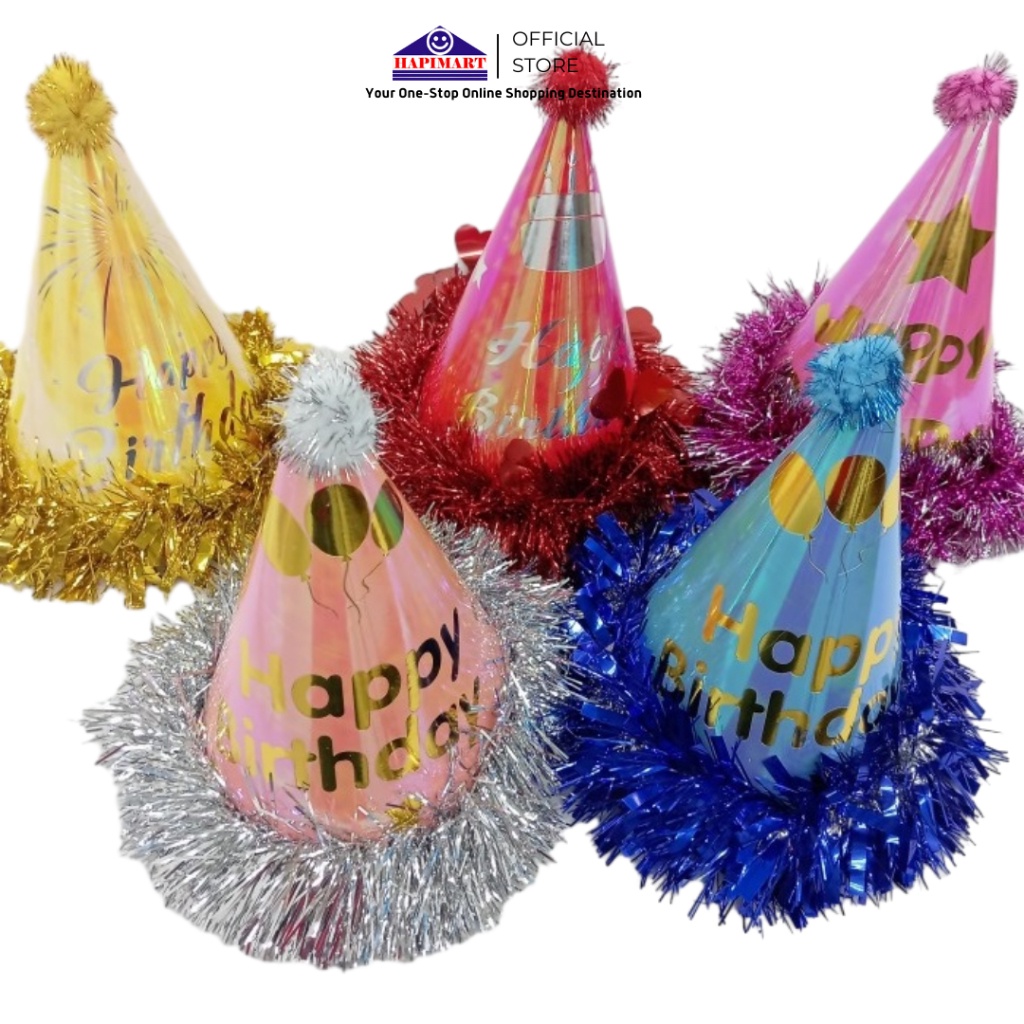 Jual Topi Ulang Tahun Anak Kerucut Rumbai Topi Kerucut Happy Birthday ...