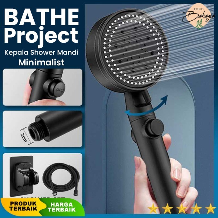 Jual Shower Mandi High Pressure with Holder dan Selang | Shopee Indonesia