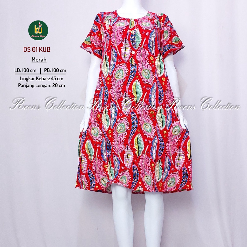 Jual Kencana Ungu Daster 01 KUB Label Biru Batik Print Daster Lengan ...