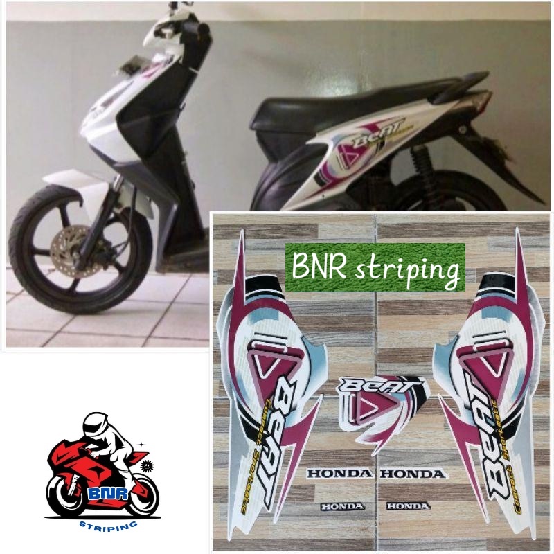 Jual Striping Honda Beat karbu putih tahun 2009 2010 stiker list body ...
