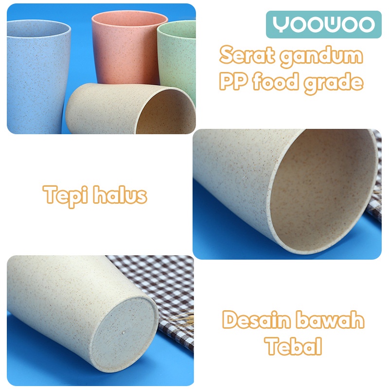 Jual YooWoo Gelas Serat Gandum Gaya Jepang | Cangkir dan Mug Kopi Eco ...
