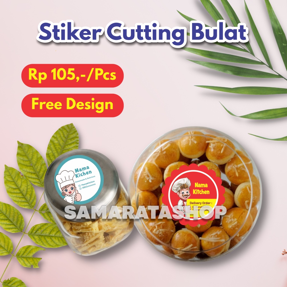 Jual Stiker Produk Bulat / Stiker Label Makanan Free design / stiker ...