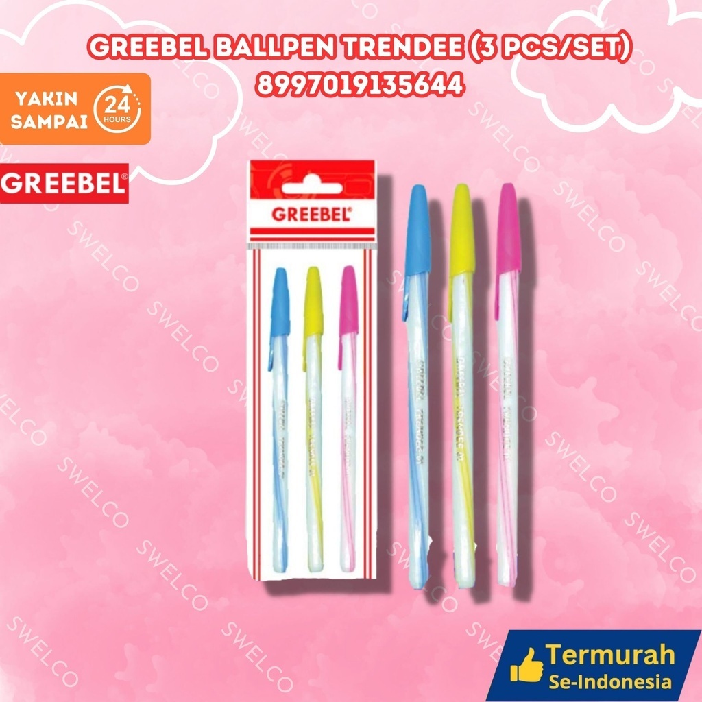 Jual GREEBEL BALLPEN TRENDEE 01 (3 PCS/SET)/Pen/Pulpen/Bolpoint utk atk ...
