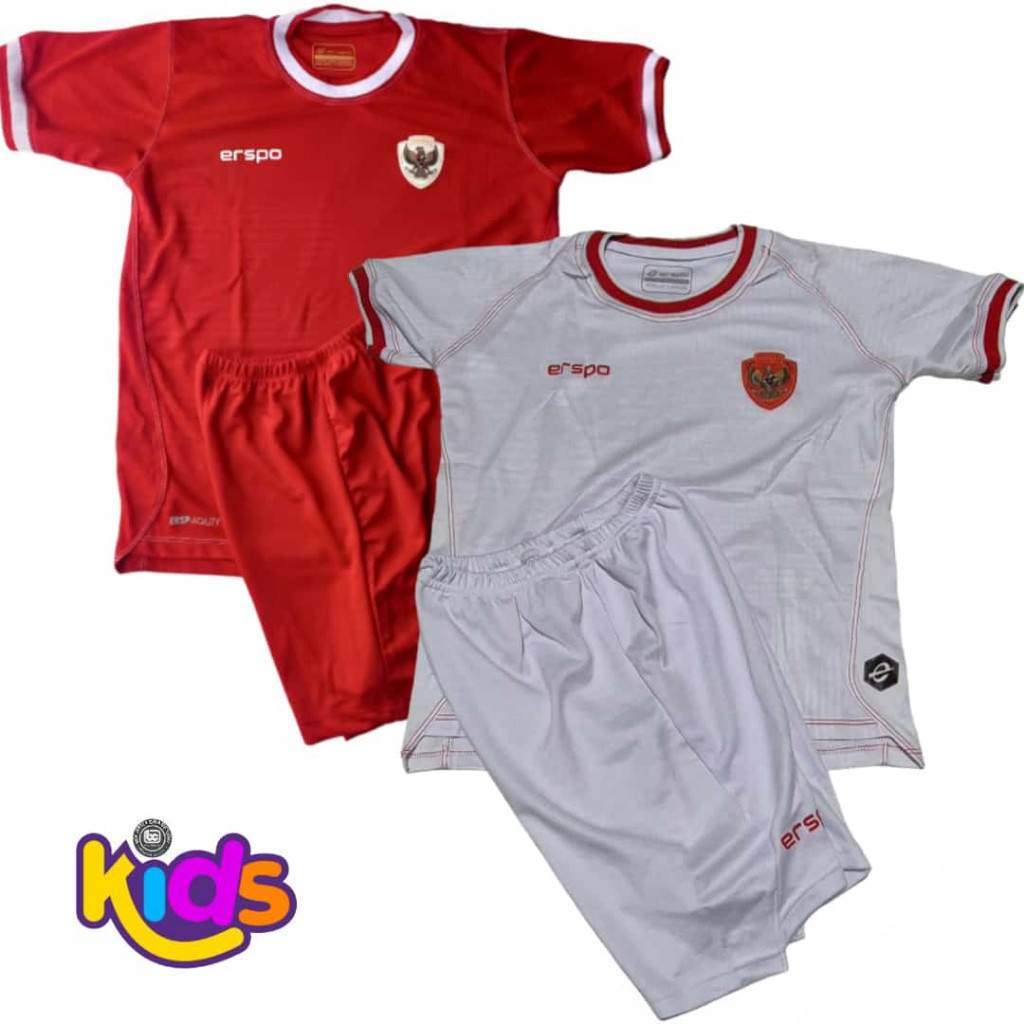 Jual PREMIUM SETELAN BAJU BOLA JERSEY TIMNAS INDONESIA HOME AWAY ERSPO MERAH PUTIH ANAK KIDS ...
