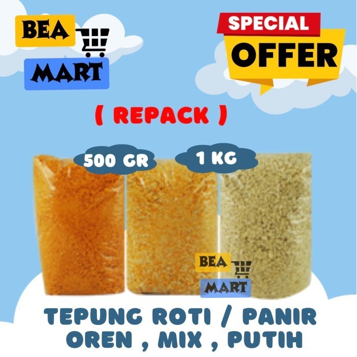 Jual Tepung Roti Mix / Oren / Putih 500gr 1kg | Tepung Panko / Panir ...