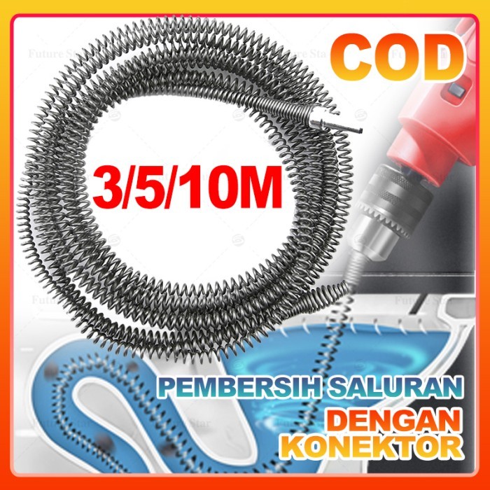 Jual Alat Saluran Jepit Kawat Pembersih Saluran Pipa Mampet 3M 5M 10M Lubang Pipa Wastafel Dapur ...