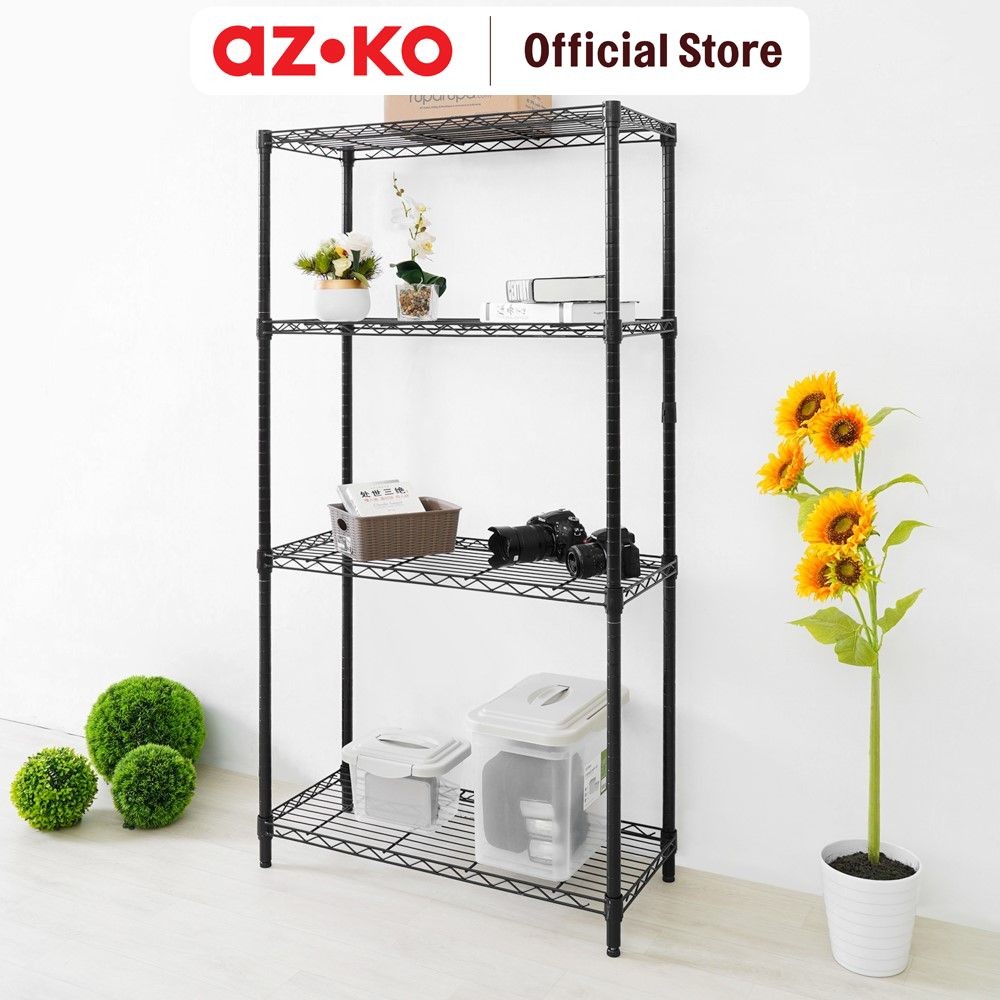 Jual AZKO Masterspace 80x35x160 cm Rak Besi 4 Tingkat - Hitam Storage ...