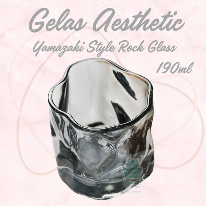 Jual TOPTON Gelas Aesthetic Gelas Whisky One Two Cups Japanese Yamazaki Black Smoke Style Rock ...