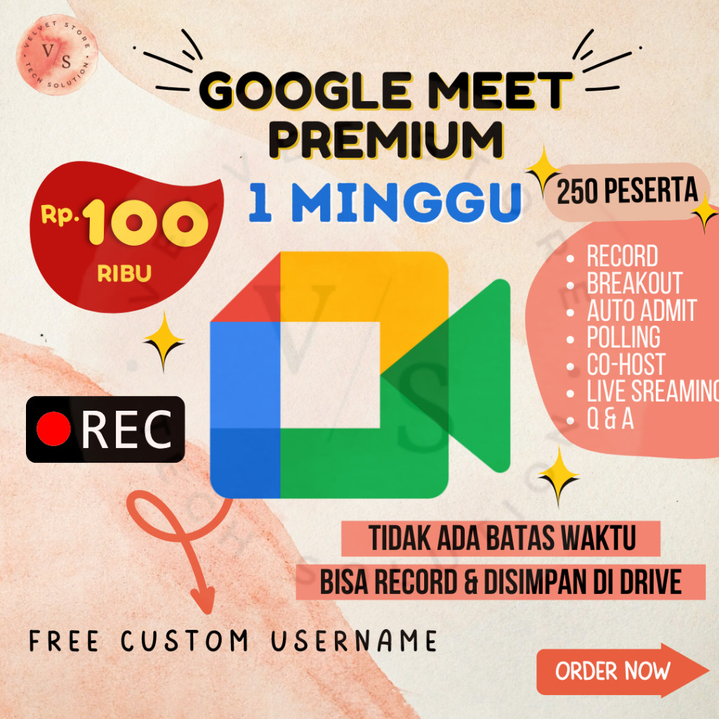 Jual Google Meet 1 Minggu Bisa Record Unlimited Duration Gmeet Full Fitur Bergaransi Resmi ...