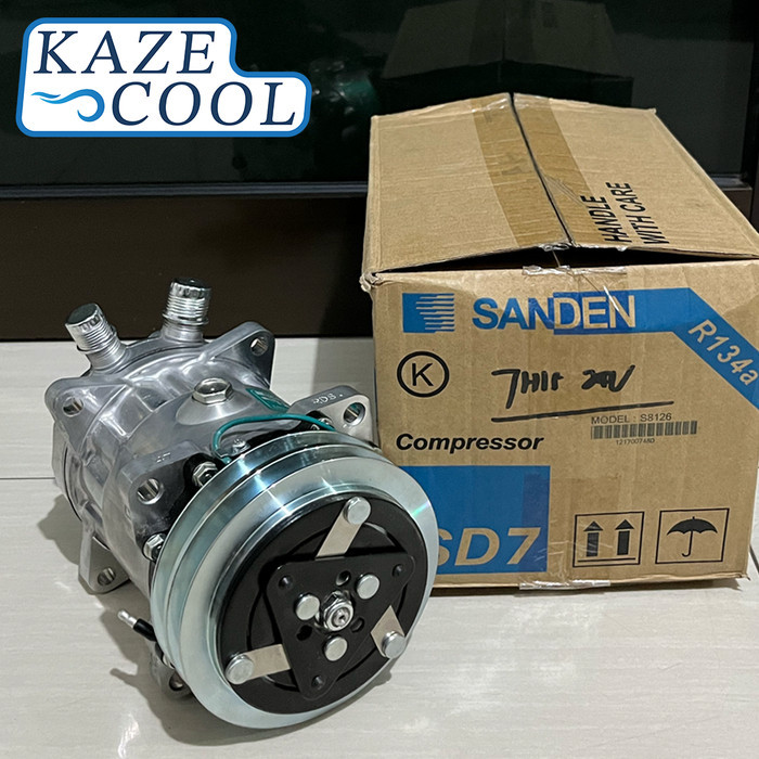 Jual Compresor Kompresor AC Mobil Sanden 7H15 SD7H15 24Volt SANDEN ORI ...