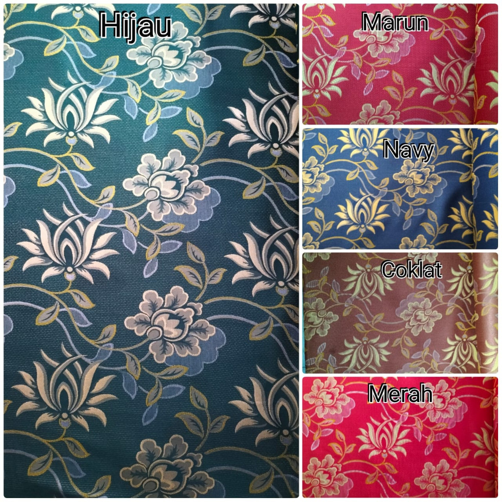 Jual Kain Sofa Motif Bunga // Kain Sarung kursi sofa meteran // Kain ...