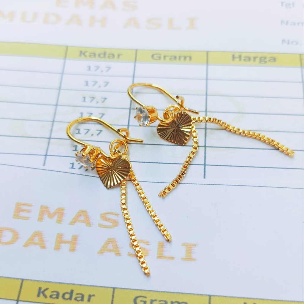 Jual Anting Emas 2gr asli free surat tanda pembelian desy | Shopee ...
