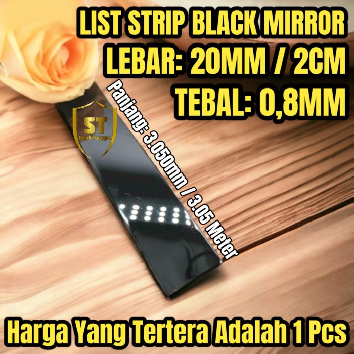 Jual LIST PLAT STRIP BLACK MIRROR 20MMX305CMxT 0.8MM STAINLESS 201 ...