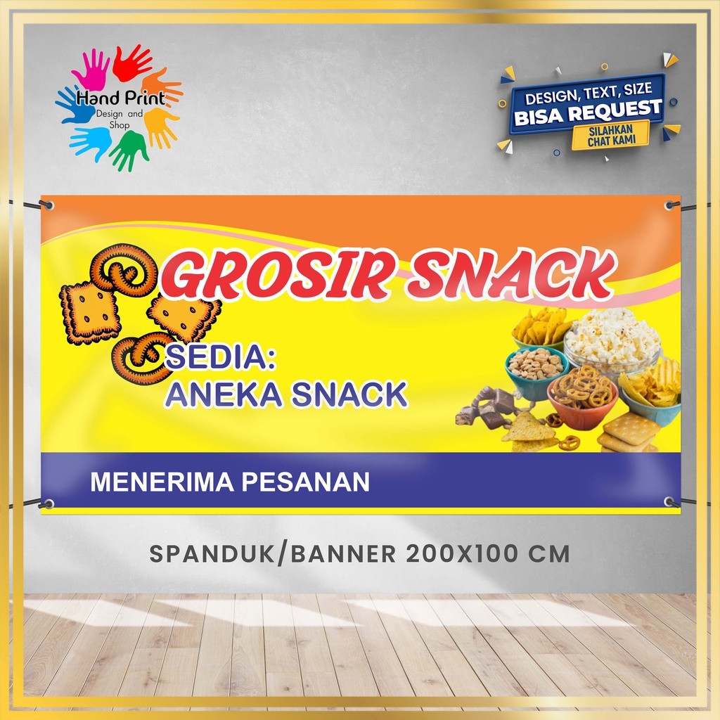 Jual SPANDUK / BANNER Aneka Snack Warung Ukuran 200x100 Cm Outdoor ...