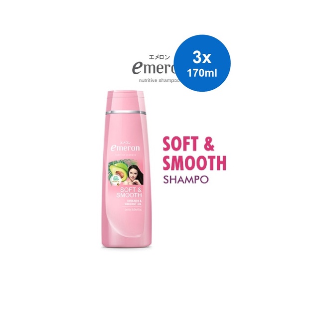 Jual EMERON Shampoo Soft & Smooth Botol 3 x 170 ml | Shopee Indonesia
