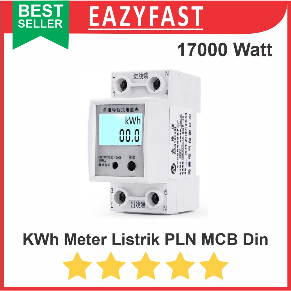 Jual KWH Watt Volt Ampere Meter Listrik PLN MCB Din Panel LCD 200V AC 80A | Shopee Indonesia
