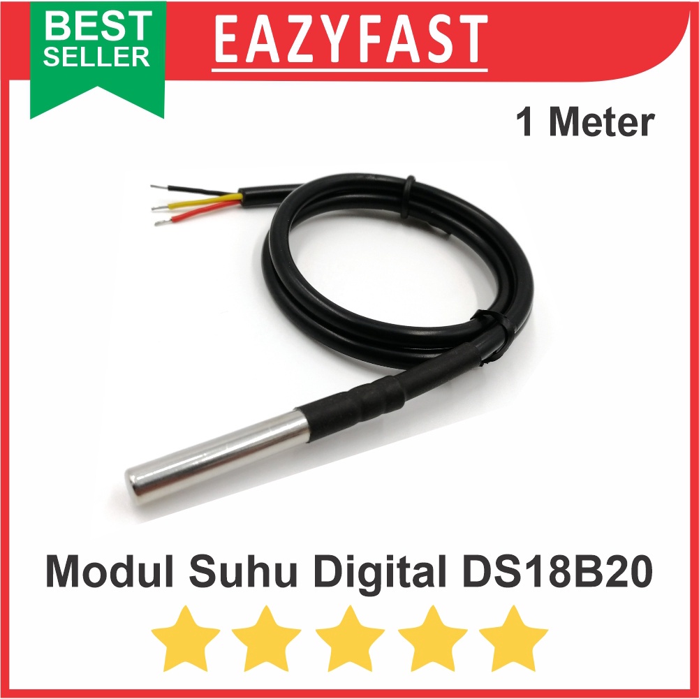 Jual DS18B20 Sensor Suhu Arduino Anti Air Waterproof Temperature ...