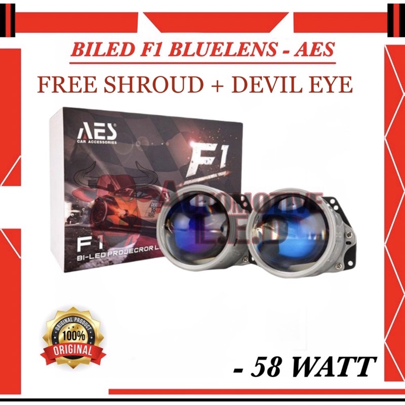 Jual ORIGINAL PROJECTOR AES BILED F1 AES BLUELENS 3 INCHI 58 WATT FREE ...